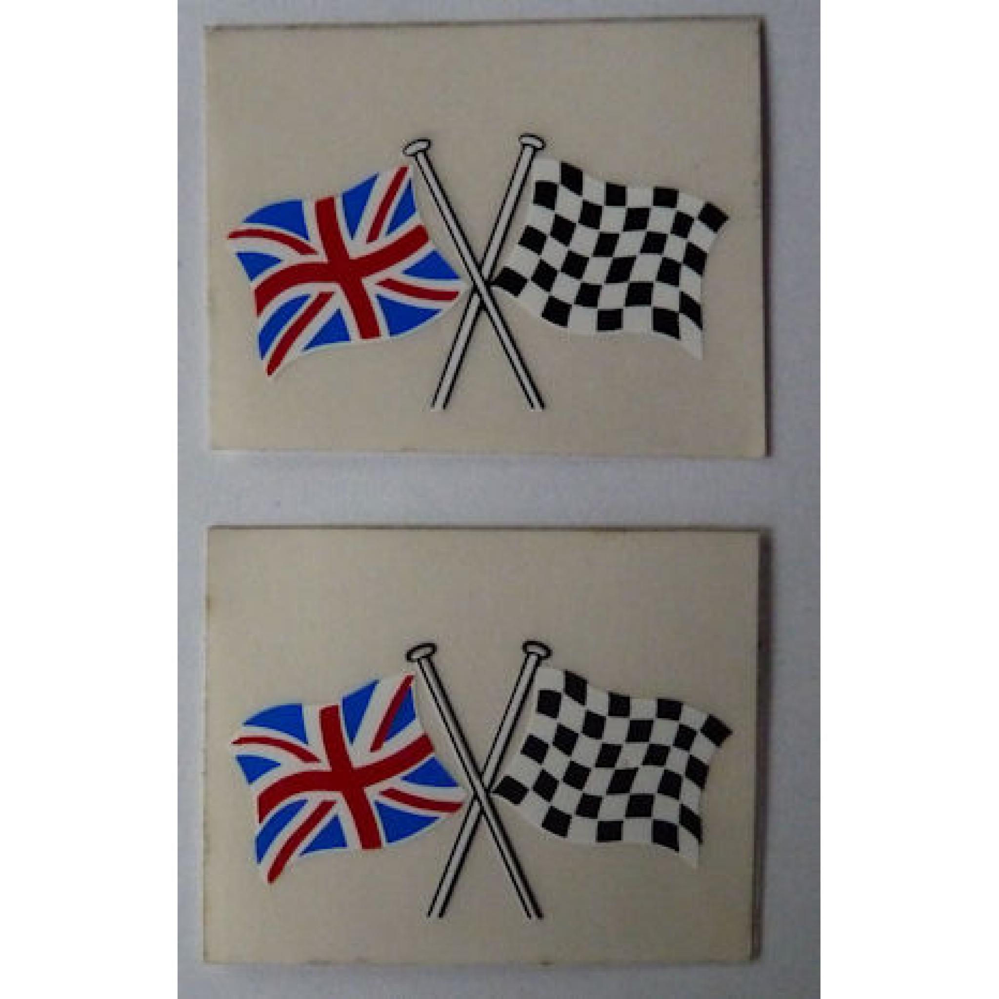Crossed Flags Sticker/Decal with Union Flag and Chequered Flag - ideal ...
