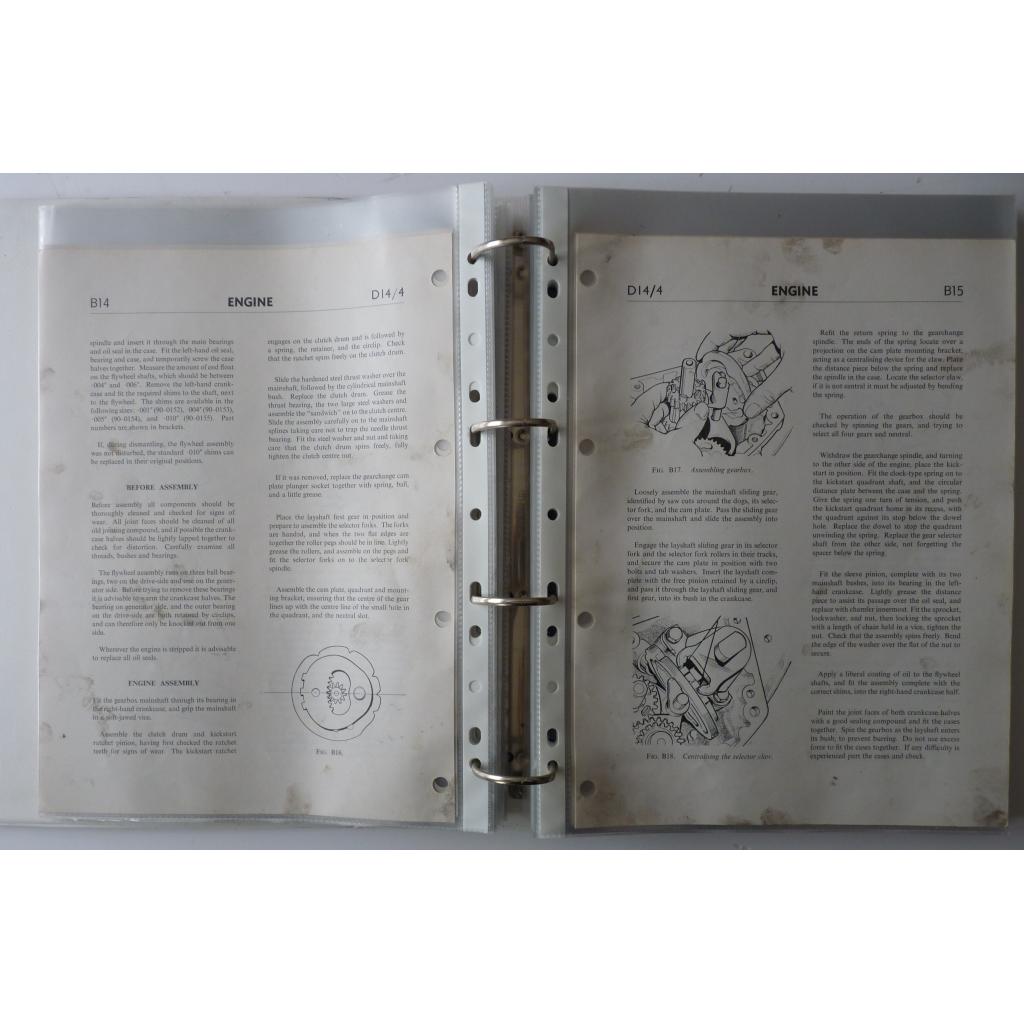 Original BSA Bantam D14/4 Workshop Manual in Ring Binder with ...